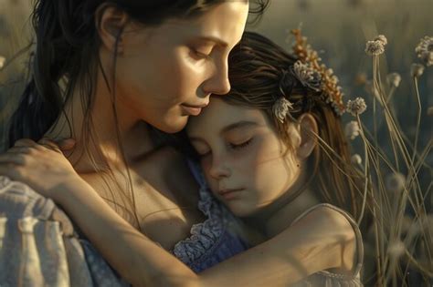Premium Photo Mother And Daughter Sharing A Tender Moment In Nat