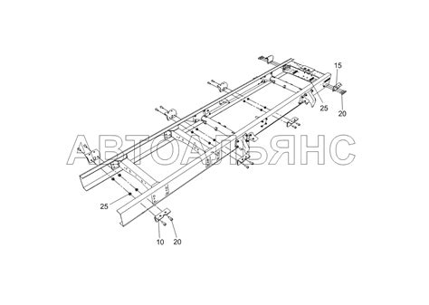 4308-8521008-10 Установка кронштейнов на раму КамАЗ-4308-C4 (Чертеж ...
