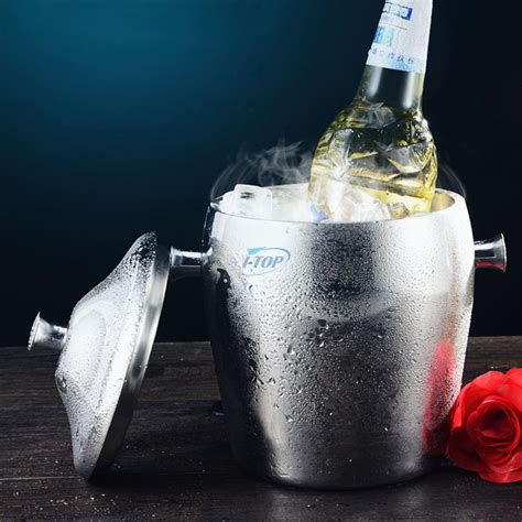 파티 및 뷔페 얼음 양동이 대형 얼음 용기 샴페인 와인 병 뚜껑과 집게가 있는 스테인리스 스틸 얼음 양동이 샴페인 하이넥 6병용 얼음 양동이 구입 얼음 양동이 음료수