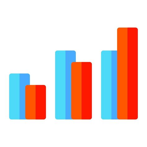 Isolated Statistics Graph In Flat Icon On White Background Growth