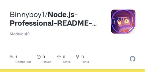 GitHub Binnyboy Node Js Professional README Generator Module