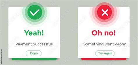 payment message popup window ui design with button for mobile and web