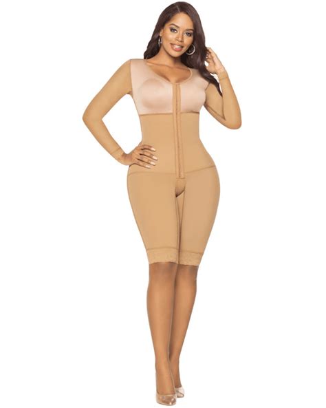 Equilibrium Post Op Shapewear With Sleeves And Bra Bodysuit