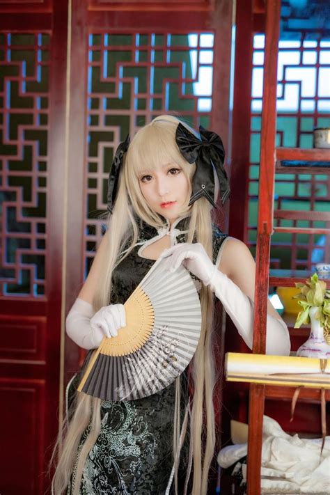 好美的旗袍~緣之空春日野穹 黑旗袍cosplay 每日頭條