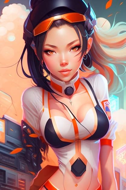 Premium Ai Image Sexy Cyberpunk Woman