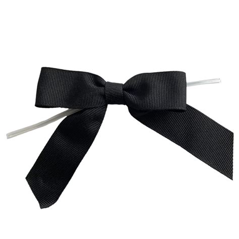 Black Bows On Twist Tie Black Grosgrain Chocolat Chocolat Inc