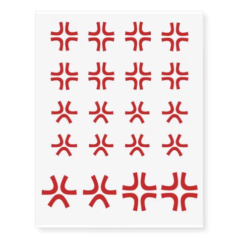Manga And Anime Anger Symbol Bulging Veins Temporary Tattoos Zazzle