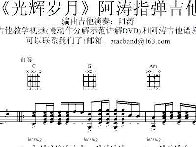 光辉岁月 阿涛 BEYOND 吉他谱 和弦谱