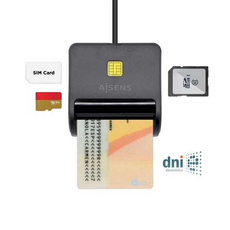 ASCR SN02SD BK Lector De Tarjeta Inteligente DNI Con Lector De