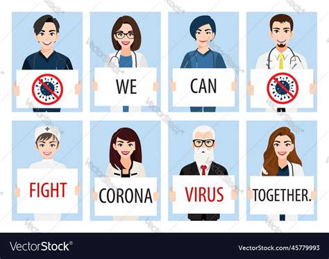 Cartoon Character With Doctors Nurses And Medical Vector Image