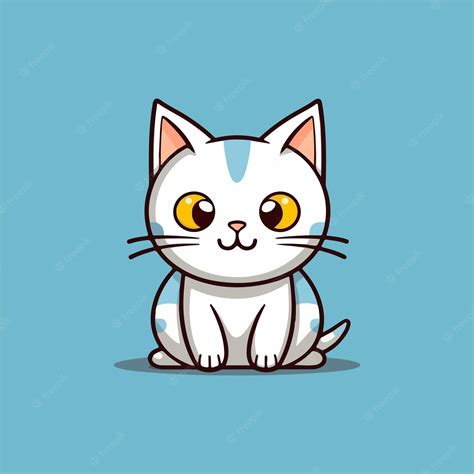 귀여운 고양이 만화 벡터 일러스트 레이 션 프리미엄 벡터