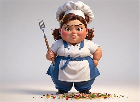 Premium Photo A Cartoon Character With A Knife And Fork