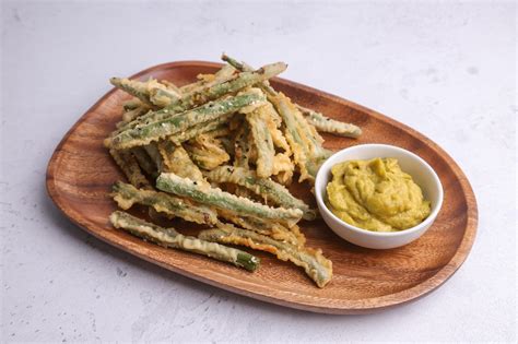 Tempura Green Beans With Spicy Avocado Dip Wonky Box Recipe