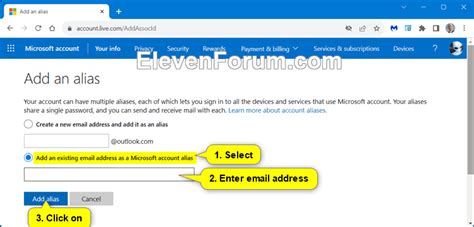 Add And Remove Microsoft Account Aliases Windows 11 Forum