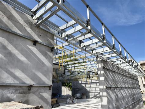 Metal Engineering Structure On A Construction Site Stock Image Image