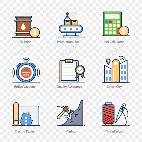 산업 생산 아이콘 모음 Png 일러스트 무료 다운로드 Lovepik