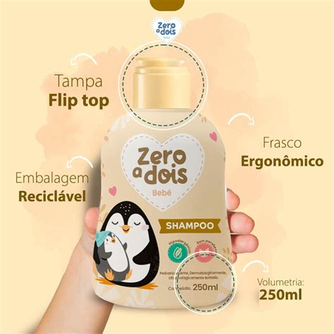 Shampoo Zero A Dois Para Bebê 250ml Florency Cosméticos