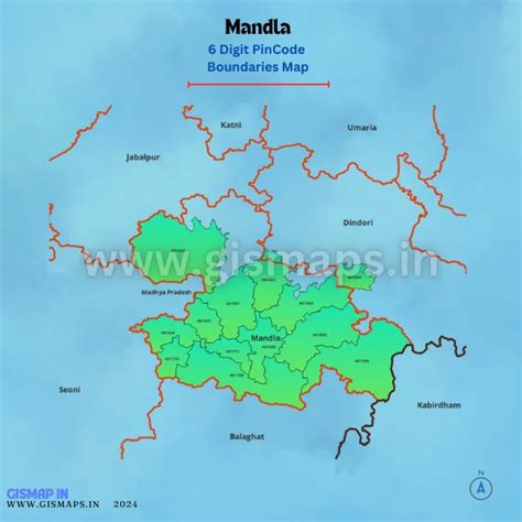 Mandla Pincodeboundaries Map Madhya Pradesh