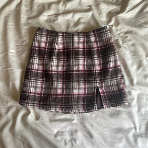 Forever 21 Plaid Tartan Skirt A Brown Pink And Depop