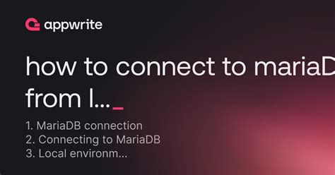 How To Connect To Mariadb From Local Environment Through Sequel Pro