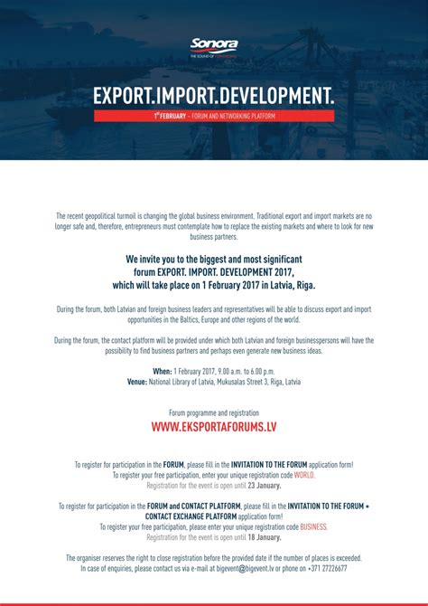 Invitation To The Forum Export Import Development 2017 The British Chamber Of Commerce In