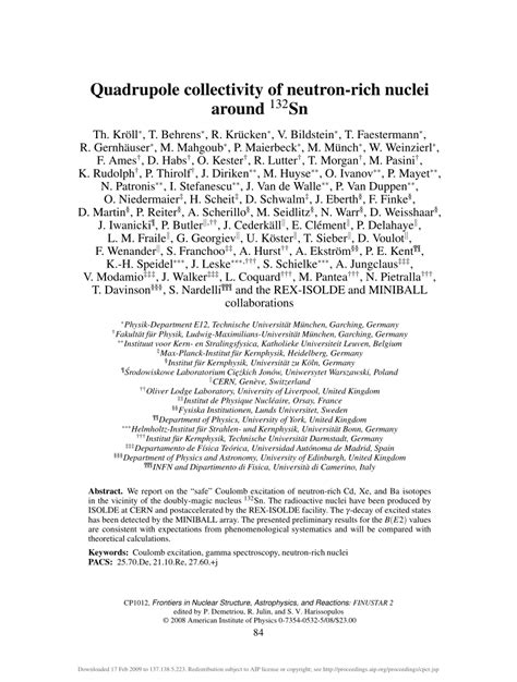 Pdf Quadrupole Collectivity Of Neutron Rich Nuclei Around 132sn