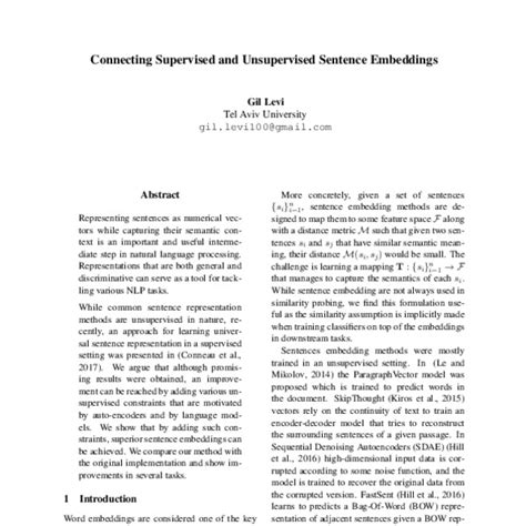 Connecting Supervised And Unsupervised Sentence Embeddings Acl Anthology