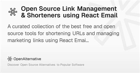 Best Open Source Link Management And Shorteners Using React Email 2025