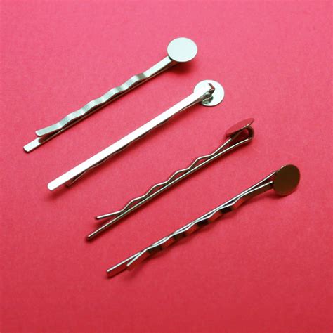 10 Silver Bobby Pins Hair Clip Blanks 2 Inch Long With 8 Mm Etsy