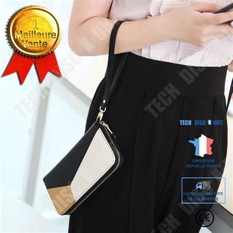 TD Portefeuille long pour femmes motif carreaux billets cartes maroquinerie féminine apparence
