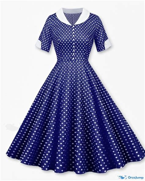 Orcajump Timeless Audrey Hepburn Inspired Polka Dot A Line Dress