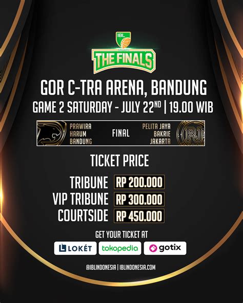 IBL Indonesia On Twitter IBL Fans Tiket IBL Tokopedia The Finals