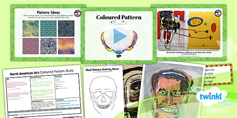 Art North American Art Coloured Pattern Skulls Uks2 Lesson Pack 5