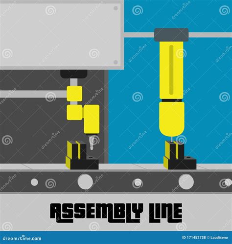 Assembly Line Poster Stock Vector Illustration Of Machine 171452738
