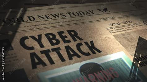Cyber Crime Article In Retro Newspaper With Hacker Code Glitch Skull