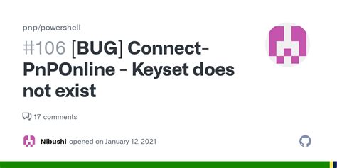 Bug Connect Pnponline Keyset Does Not Exist · Issue 106 · Pnp