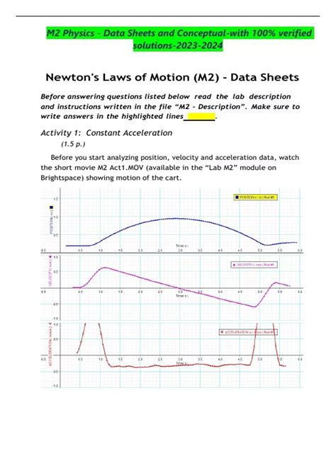 M2 Physics Data Sheets And Conceptual With 100 Verified Solutions M2 Physics Data Sheets