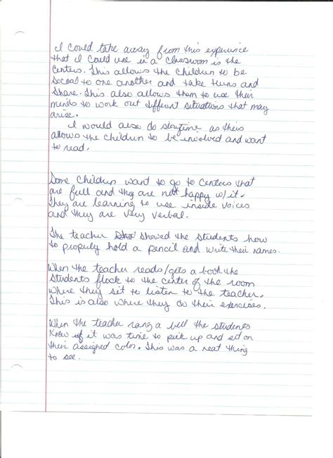 Classroom Observation Summary English