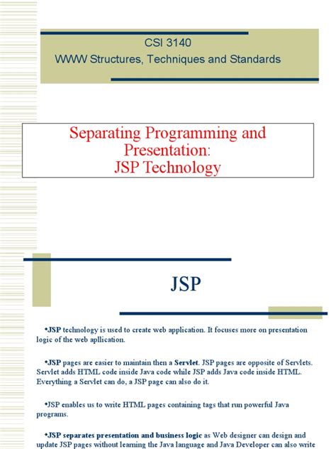 an overview of jsp technology and its core components pdf java programming language