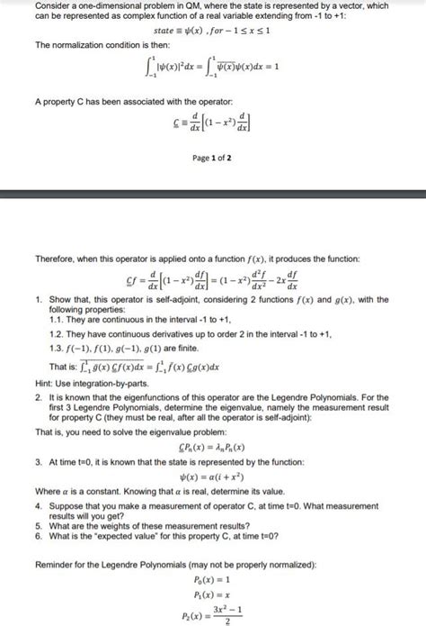 Solved Consider A One Dimensional Problem In QM Where The Chegg Com