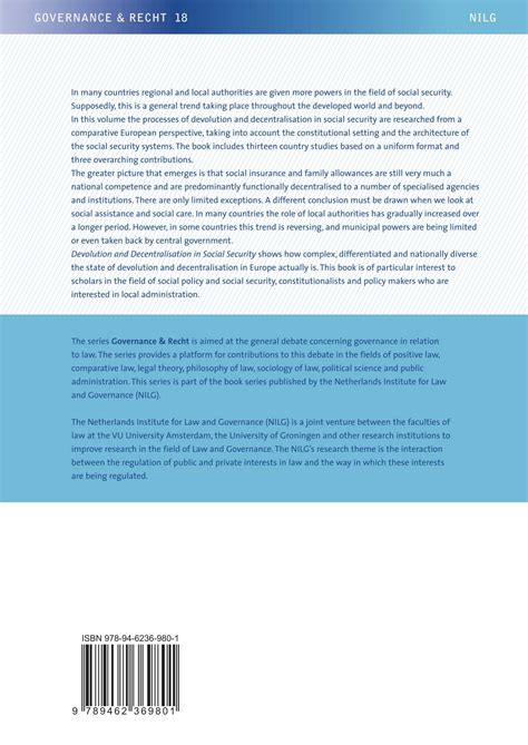 Devolution And Decentralisation In Social Security Vonk Schoukens