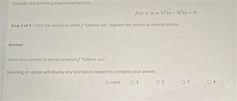 Solved Consider The Following Polynomial Function Chegg
