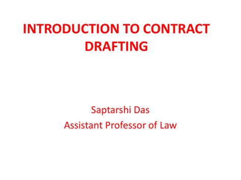 Introduction To Contract Drafting