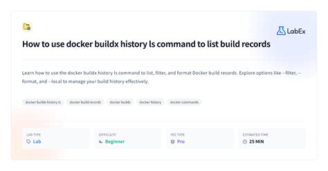 How To Use Docker Buildx History Ls Command To List Build Records Labex
