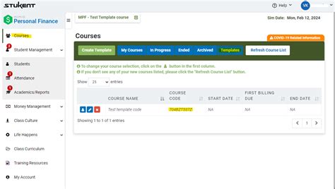 Personal Finance Simulation How Do I Create A Course Template Stukent Help