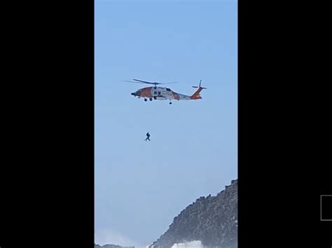 Stranded Surfer ‘holding On For Dear Life On Oregon Coast Rocks Lifted