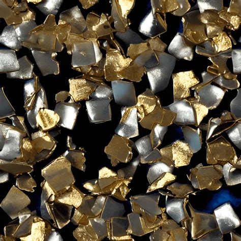 Mother Of Pearl Flakes And Gold Macro Absolute Top View · Creative Fabrica