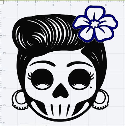 2 Female Sugar Skull Designs Svg Eps Dxf Studio 3 Cut Files