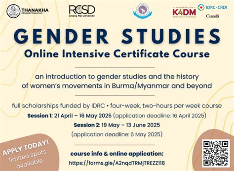 Call For Applications Gender Studies Certificate Course Rcsd The