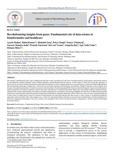 Pdf Revolutionizing Insights From Genes Fundamental Role Of Data